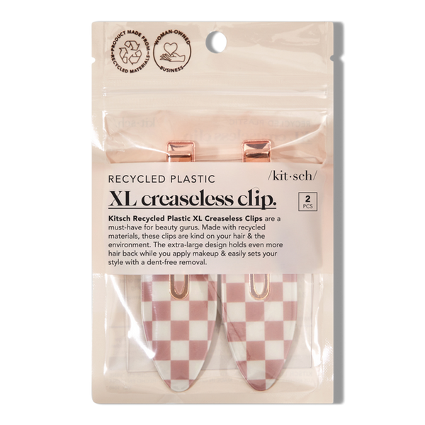Recycled Plastic XL Creaseless Clips - Terracotta Checker - Humana