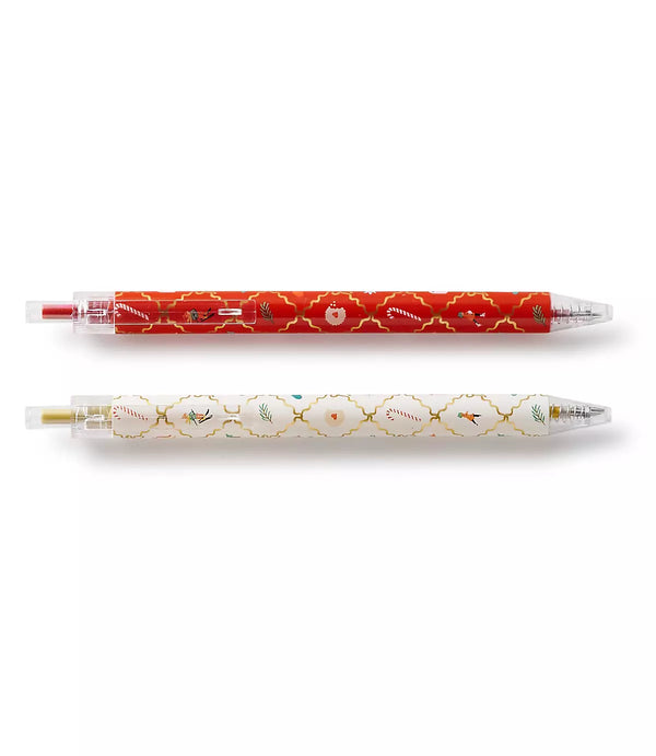 Holiday Argyle Gel Pen Set of 2 - Humana
