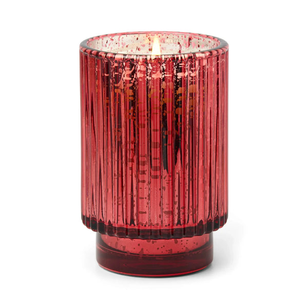 12 Oz Tall Ribbed Red Mercury Glass - Humana