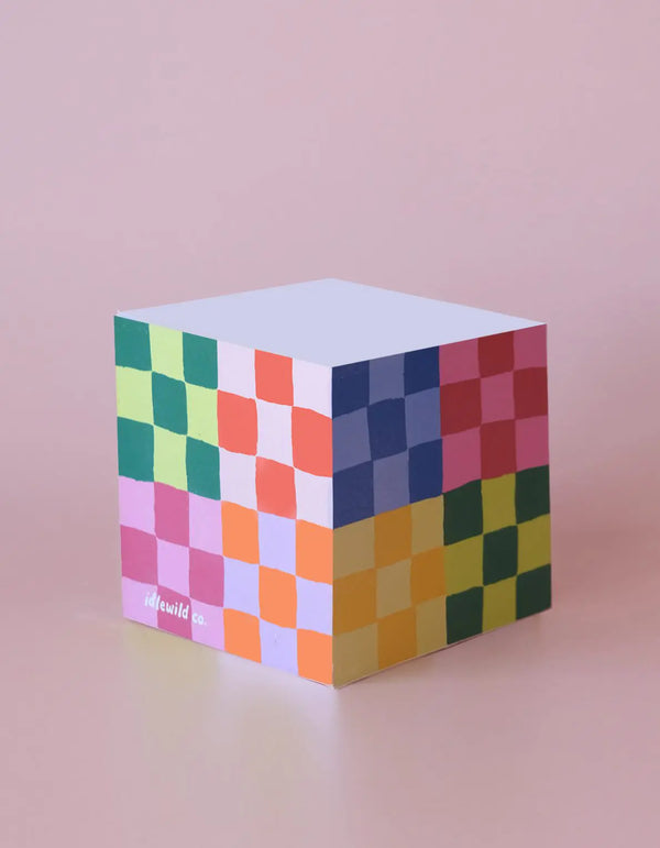 Rainbow Checks Sticky Note Cube - Humana