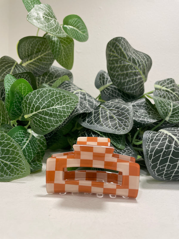 Fashion Checkerboard Hair Claw Clip - Humana