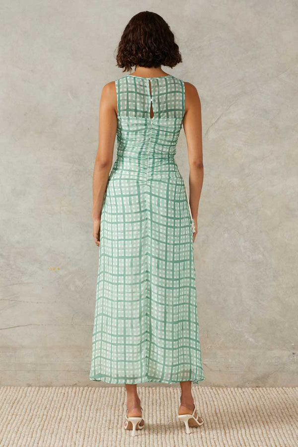 Seaside Check Midi Dress - Humana