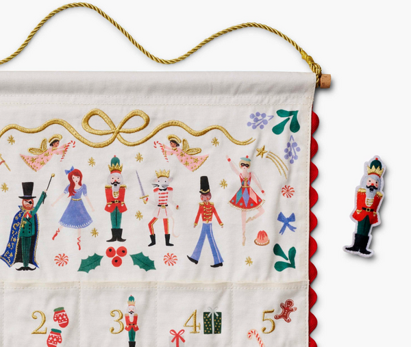 Nutcracker Embroidered Hanging Advent Calendar - Humana