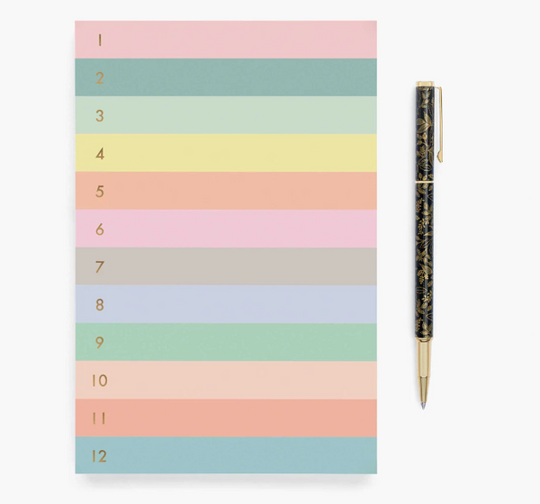 Muted Numbered Color Block Memo Notepad - Humana